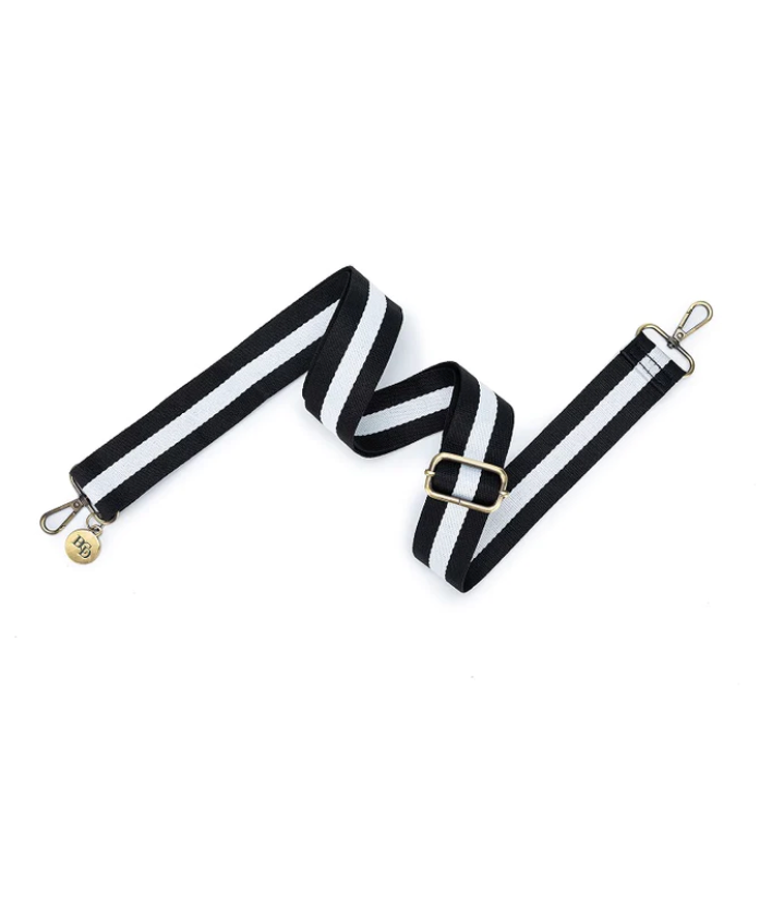 CROSSBODY BAG STRAP - BLACK WHITE – Much Ado Maldon